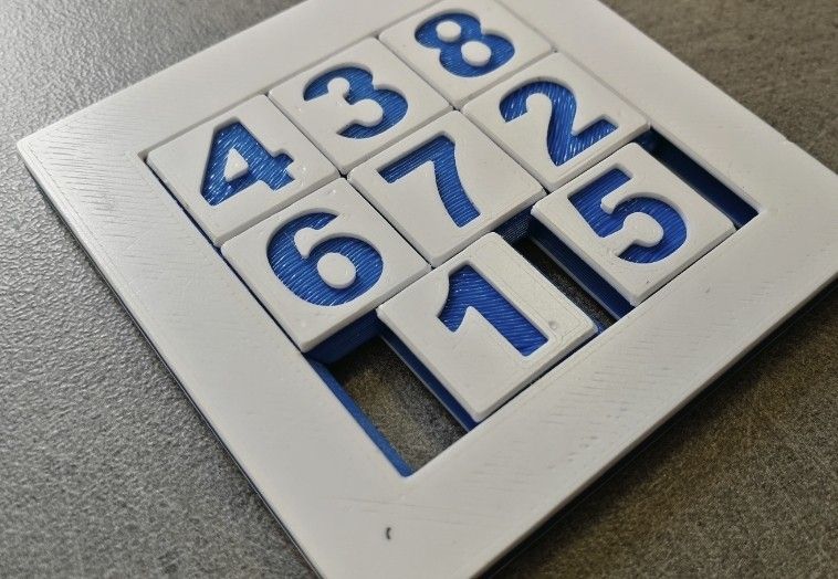 Download free STL file 3X3 sliding puzzle on two sides • Design to 3D ...