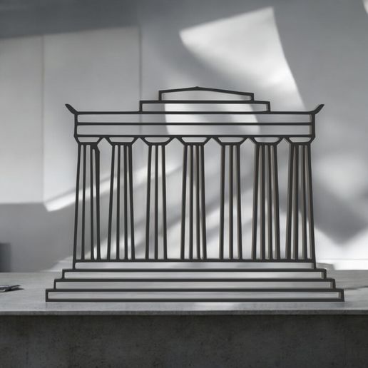 OBJ file Parthenon Line Art - Desktop Line Art 🎨 ・3D printing template ...