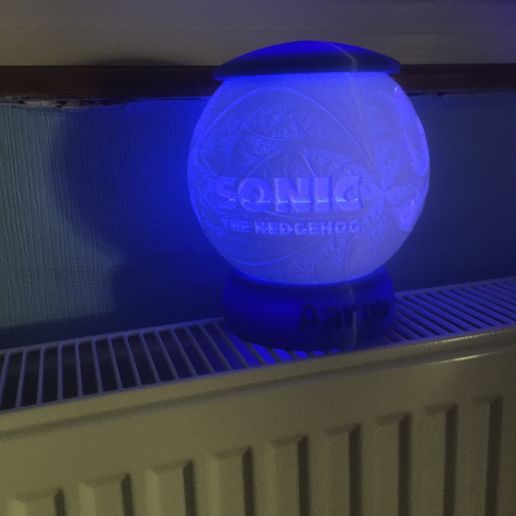 🔦 lamp sphere lithophanie sonic・ STL File for ・Cults