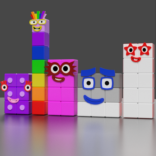 🥫 Number Blocks 6.7.8.9.10 Numberblocks can be snapped into place・ 3D ...