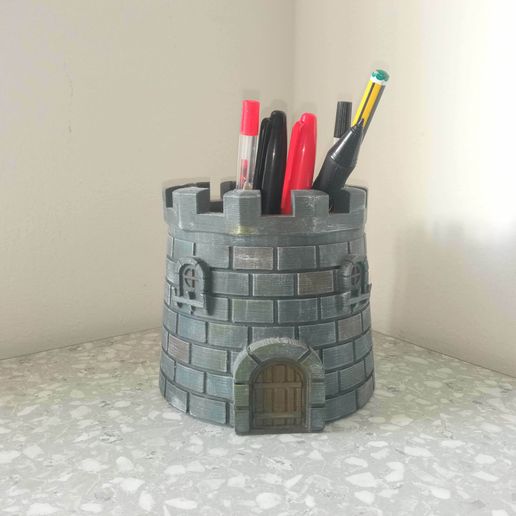 🏰 Castle Pencil Pot / DND Gaming / Planter・ STL File for 3D printing・Cults
