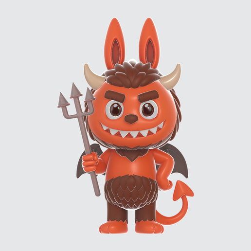 😈 Labubu Diablo Figurita - Lindo Chibi Diablo Monstruo Juguete・Archivo ...