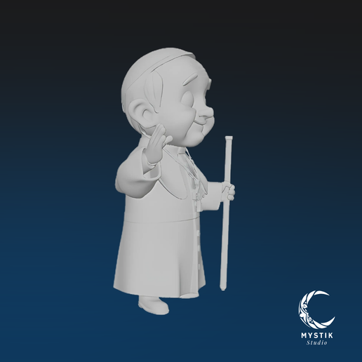 👾 Pope Francis chibi・Archivo STL para Impresión 3D・Cults