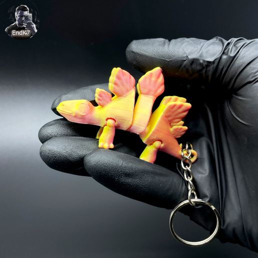 🗝️ Stegosaurus Keychain - Articulated - Print in Place - Multicolor ...