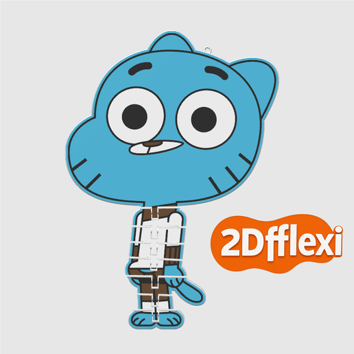 🧸 Gumball Watterson 2D fflexi・ STL File for 3D printing・Cults