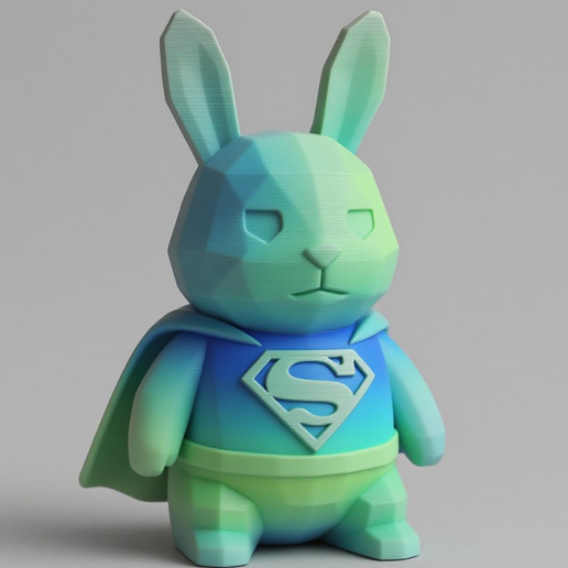 🎨 Super Bunny Figurine・ STL File for 3D printing・Cults