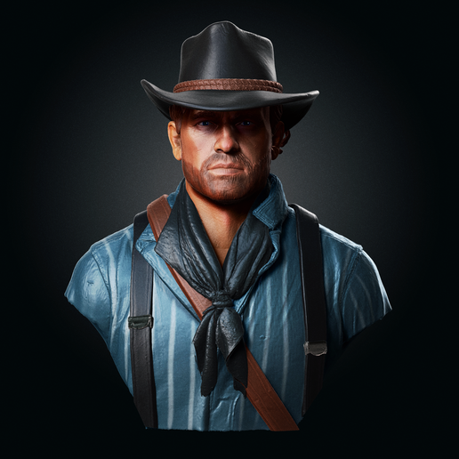 👤 Arthur Morgan Bust・ STL File for 3D printing・Cults