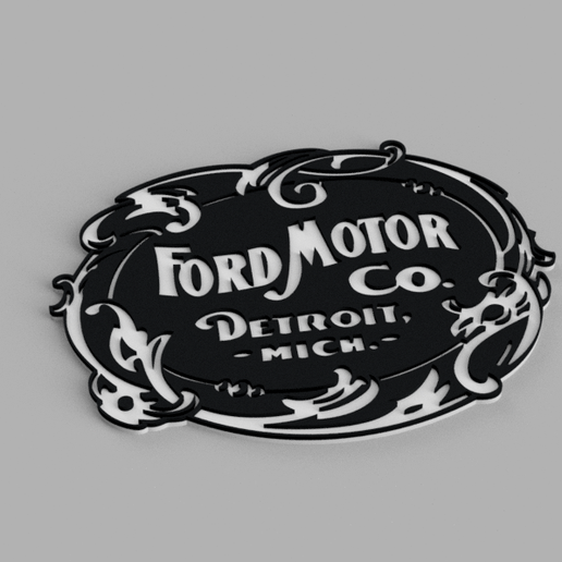 🚙 Ford Motor Co. Antique Logo Picture Wall・Free STL File for ・Cults