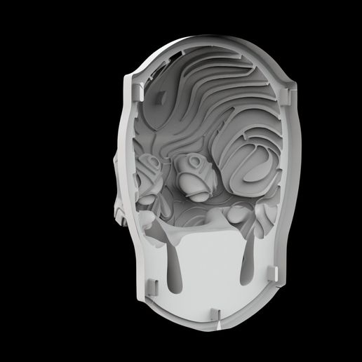 🎀 Ribbon Skull Wall Plaque 3d Print Model・ STL File for 3D printing・Cults