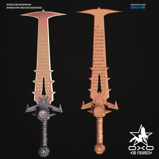 🗡️ Doom Crucible Sword・Free 3D File for 3D printing・Cults