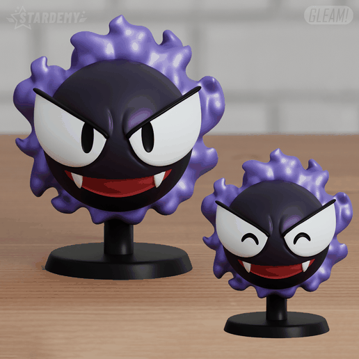 👻 Gastly Chibi 2 models Ghost Halloween・ 3D File for 3D printing・Cults