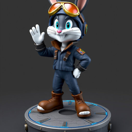 🔝 Bugs Bunny Top Gun Pilot – Looney Maverick・Archivo STL para Impresión ...