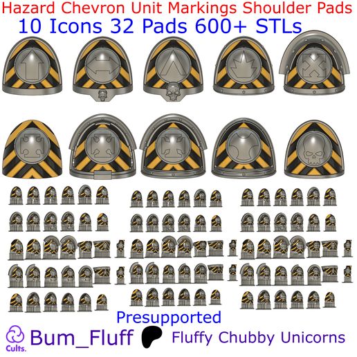 STL file Hazard Chevron Unit Markings on Disc Shoulder Pads 🎲 ・3D ...