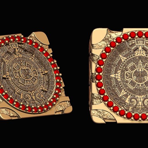 Archivo STL Mayan Calendar Nugget Gold Ring 📅 (OBJ)・Modelo para ...