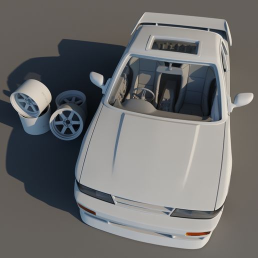 🚗 Nissan S13 silvia BN Sports. Cartoon style model kit・ 3D File for 3D ...