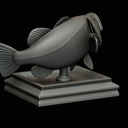 🐠 fish Largemouth Bass / Micropterus salmoides trophy statue detailed ...
