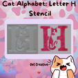 STL file Cat Alphabet Letter H Stencil - STL & SVG Files 🐱 (SVG)・Model ...