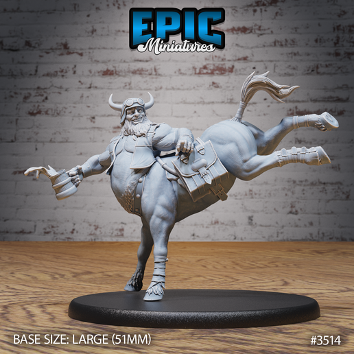 3D file Drunk Centaur Riding Challenge ‧ DnD Miniature ‧ Tabletop ...