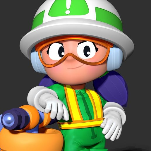 🌃 Jacky - Brawl Stars Fanart・Archivo 3D para Impresión 3D・Cults