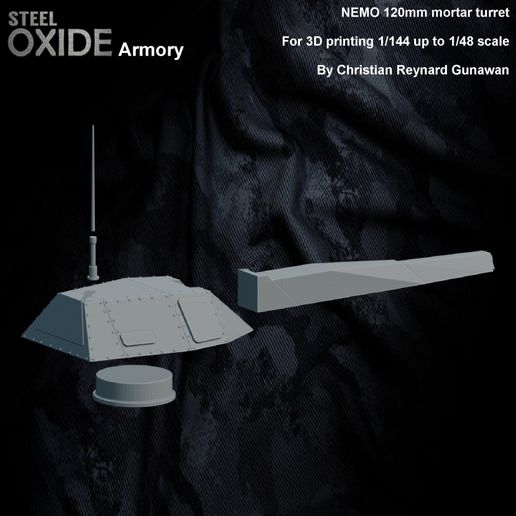 ♟ NEMO 120mm mortar turret・ STL File for 3D printing・Cults