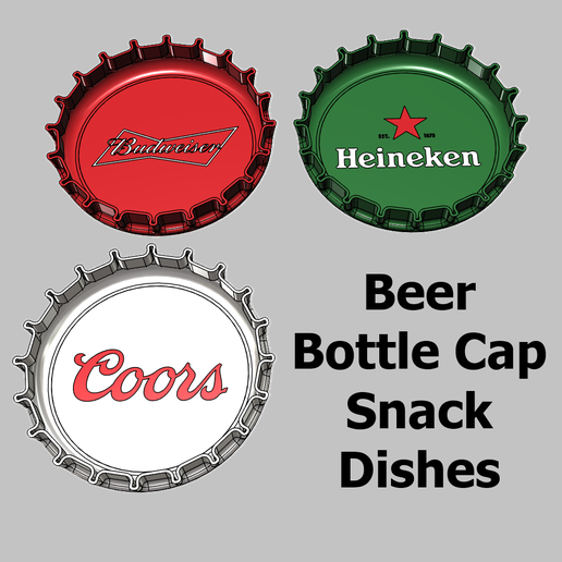🍺 Beer Bottle Cap Snack Dish・ 3D File for 3D printing・Cults