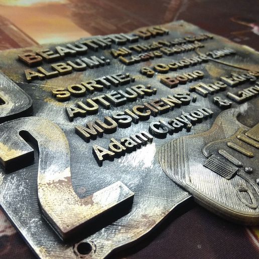 STL file U2 Beautiful Day plate 🪨 ・3D print model to download・Cults