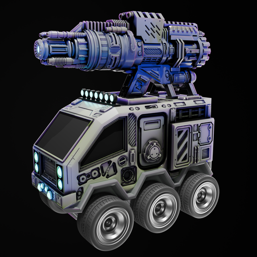 🚐 Sci-Fi Combat Van 3D Print・Free 3D File for 3D printing・Cults
