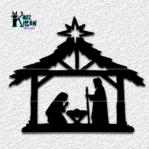 STL file Nativity set wall art christmas religious decor baby jesus 🎄 ...