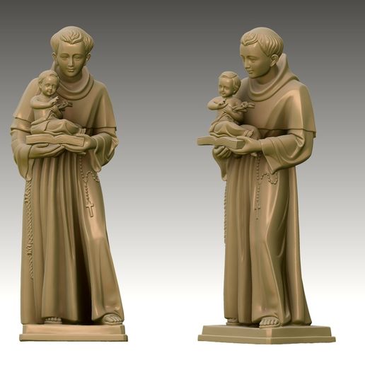 👶 Saint Anthony Holding Baby Jesus・ STL File for 3D printing・Cults