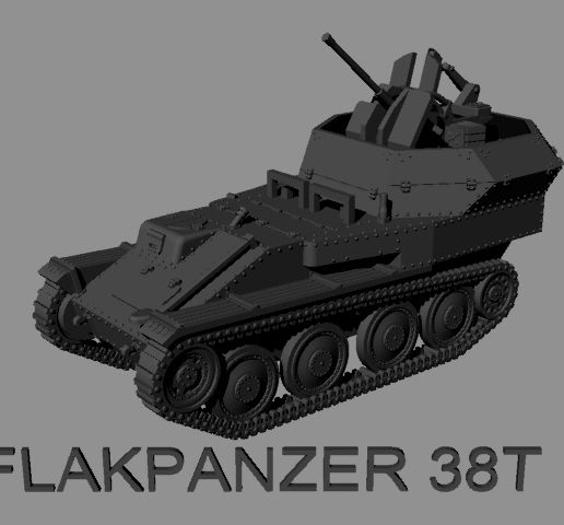 ♟ FLAKPANZER 38T 1/56 28mm・ STL File for 3D printing・Cults