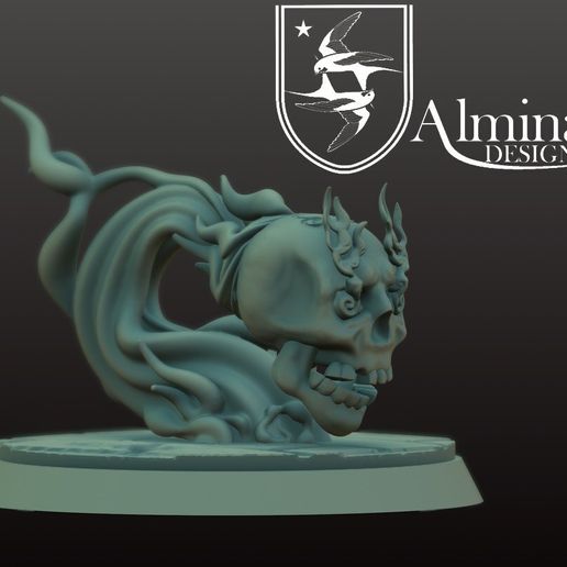 Fichier STL flame skull - tabletop miniature 🔥 ・Design à télécharger et ...