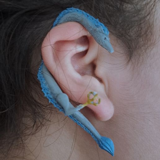🐉 Dragon Ear Cuff : Dragon Ear Pendant・Free STL File for 3D printing・Cults