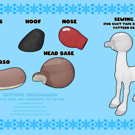 🪡 D.I.Y. Rudolph Puppet Pattern - 3D Printable Head + Body + Hooves ...