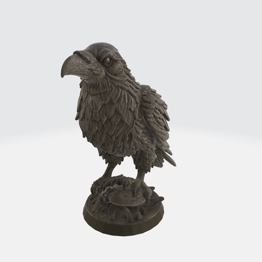 🐦 Raven Figurine 3D Model | Gothic Bird Statue | Fantasy Tabletop ...