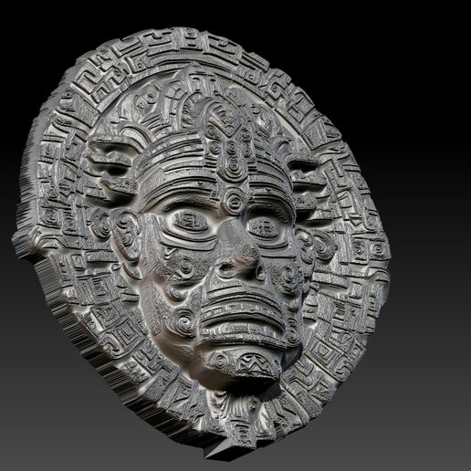 🗿 Ancient Aztec Stone Face・ STL File for 3D printing and CNC machining ...