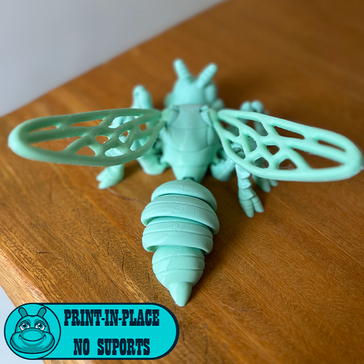 🔗 Artculated Flexi Wasp Print in Place・ STL File for 3D printing・Cults