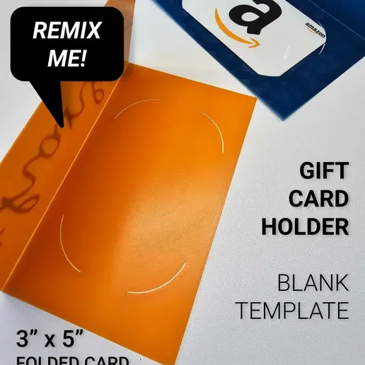 Free 3D file Blank Gift Card Holder Folded 3" x 5" Card Template ...