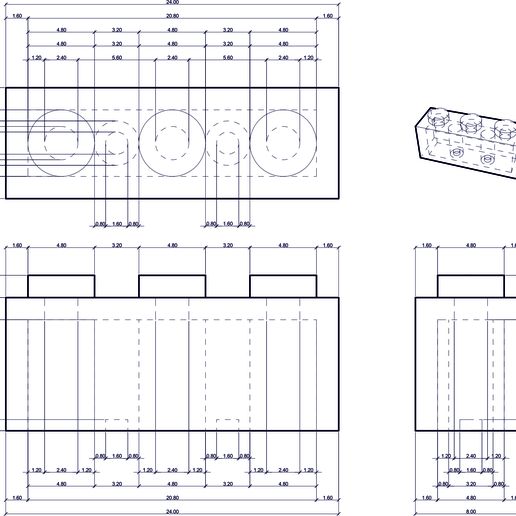 🧱 LEGO Brick 1X3・Free STL File for 3D printing・Cults