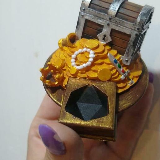 ♟ Treasure Token d20 - Portadados d20・ STL File for ・Cults