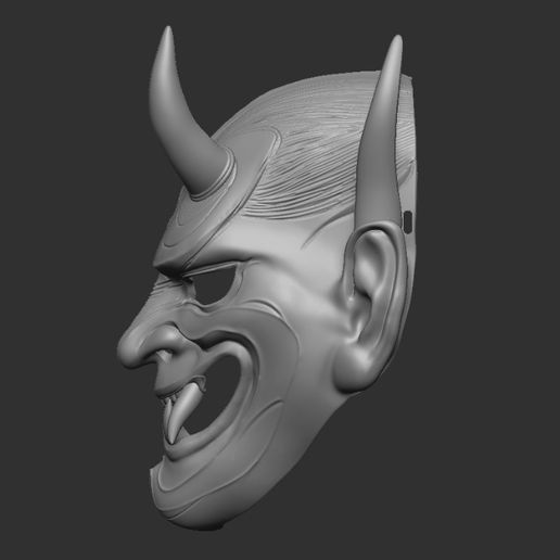 STL file Intricate Japanese Oni Monster Mask STL for 3D Printing ...