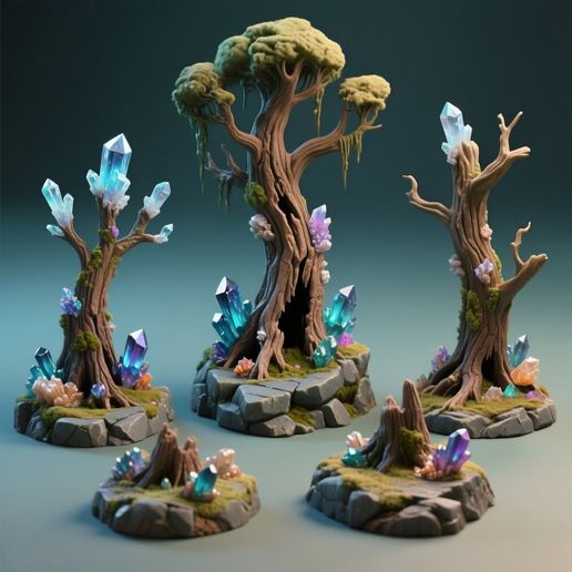 🎲 Crystallized Trees・ 3D File for 3D printing・Cults