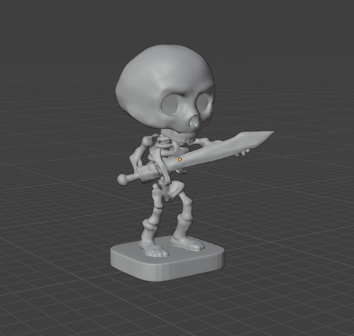 STL file Chibi Skeleton Warrior 💀 ・3D print design to download・Cults