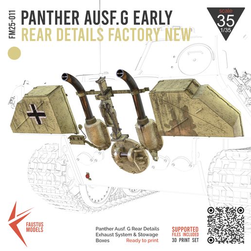 🪖 Panther Ausf.G Rear Details - Initial Version FM25-011・ 3D File for ...
