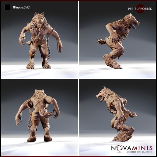 🐺 Werewolf 02・ 3D File for ・Cults