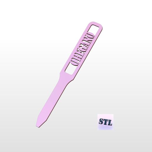 STL file Spice labels, garden markers - oregano. Plant stakes, plant ...