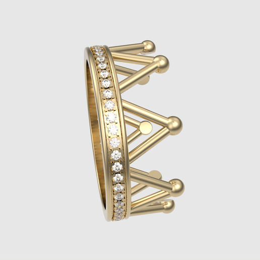 3D file Regal Crown-Inspired Ring Design 3D print 💍 ・3D printable model ...