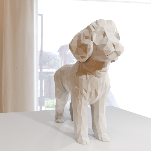 STL file golden doodle low poly stl 🐕 ・Design to download and 3D print ...