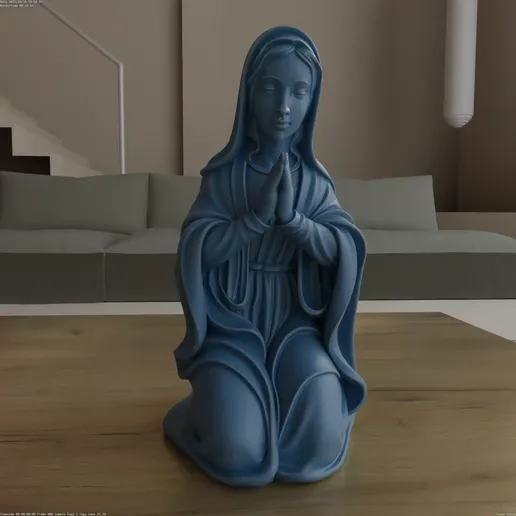 🧎 Kneeling Virgin Mary Statue – STL 3D Model for 3D Printing・ STL File ...