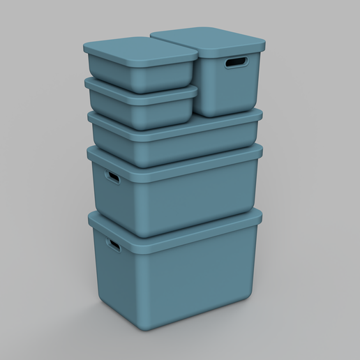 📦 1/12 Scale Miniature Storage Box STL set for Dollhouses and Miniature ...