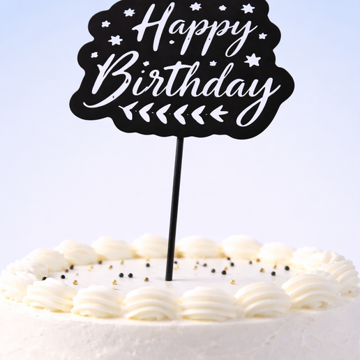 🎂 Happy Birthday Topper for Cake and Birthdays Stars・ STL File for 3D ...